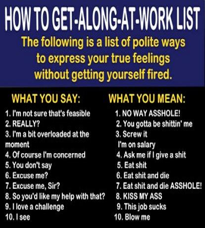 How to get along at work list. - Can U Still Hear Me